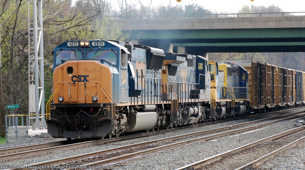 Q373-11 with CSXT 4815(SD70MAC), CSXT 7325(C40-8W), CSXT 1167(MP15AC) ex SCL 4017(MP15AC)& CSXT ...